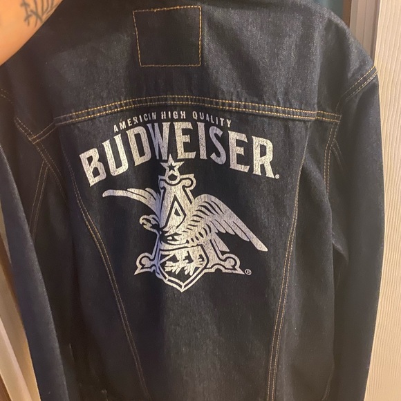 Budweiser | Jackets & Coats | Budweiser Denim Jacket Large Men Jacket ...